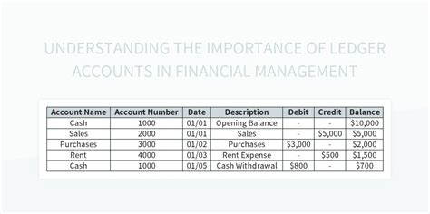 Understanding The Importance Of Ledger Accounts In Financial Management Excel Template And