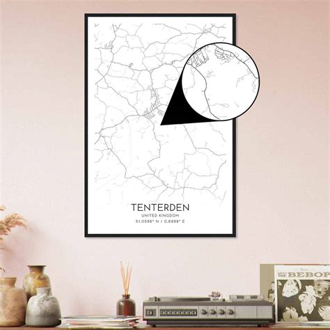 Tenterden United Kingdom Map Poster Modern Home Decor Wall Art Print