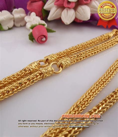 สร้อยคอทอง 96 5 น้ำหนักทอง 3 บาท 45 6 กรัม ลายแปดเสา งานสวยประณีต