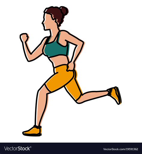 Fitness Woman Running Royalty Free Vector Image