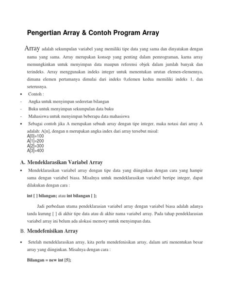 Pengertian Array Pdf