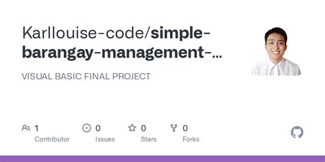 Github Karllouise Codesimple Barangay Management System Visual
