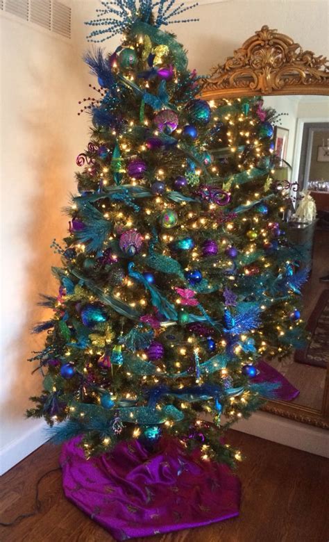Peacock Colored Christmas Tree