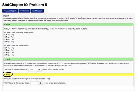 Solved Statchapter 10 Problem 4 Previous Problem Problem