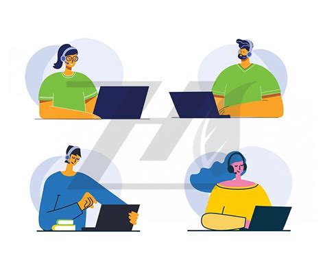 دانلود وکتور شخصیت کارتونی پشتیبان خانوم و اقا دانلود رایگان فایل لایه باز، Psd، وکتور، لوگو و