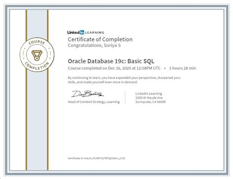 Suriya Ganesh S On Linkedin Oracledatabase Linkedinlearning Sqldatabase