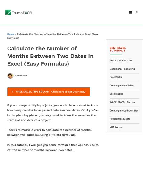 Calculate The Number Of Months Between Two Dates I Pdf