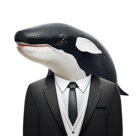 Premium Ai Image A Fake Orca Whale Wearing A Suit And Tie
