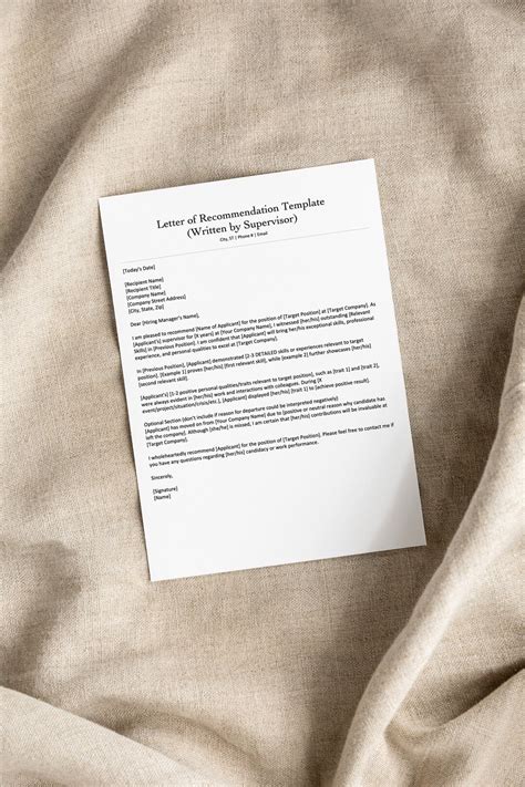 Letter Of Recommendation Template Recommendation Letter Character Reference Character