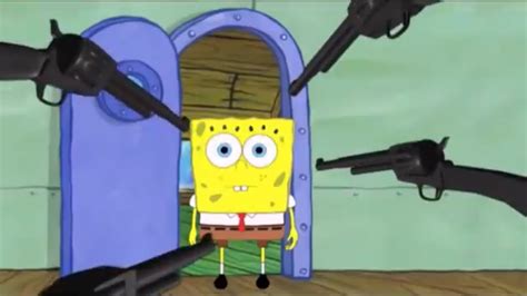 Cool Spongebob With A Gun
