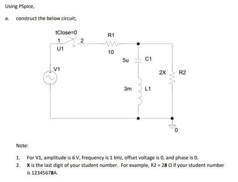 Solved Using Pspice Construct The Below Circuit A