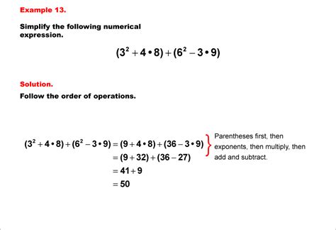 math example numerical expressions order of operations example 13 media4math