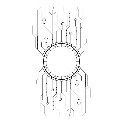 Premium Vector Abstract Black Simple Line Cpu Computer Technology Doodle Outline Element