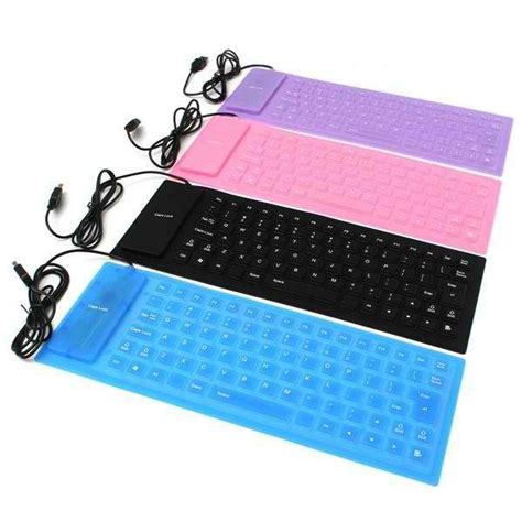 READY STOCK KL Flexible 85 Key Computer Keyboard Silicone Mute Soft USB Wired Portable Mini