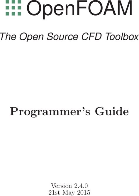 Openfoam Programmers Guide Programmers