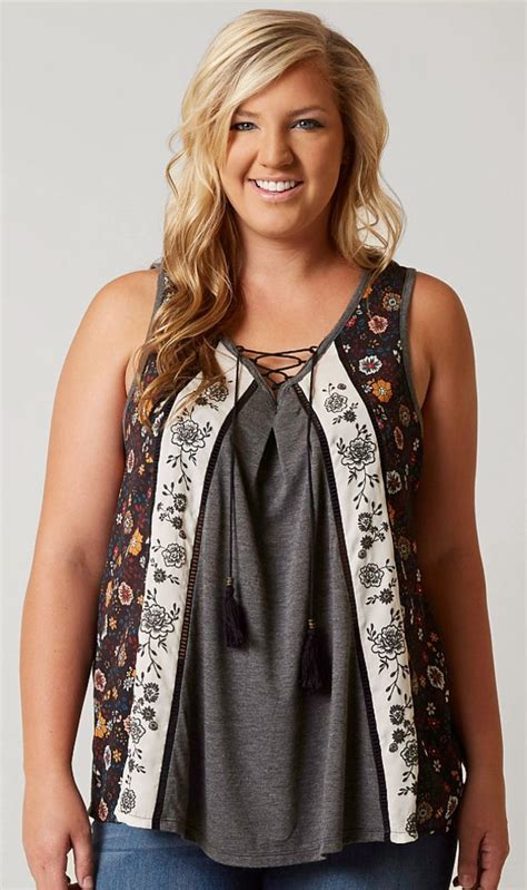 Coco Jaimeson Floral Tank Top Plus Size Only Clothing In Heather