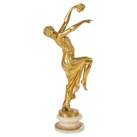 Art Deco Pheasants Polychrome Gilt Bronze Marble And Onyx Base By M