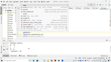 How To Find Jacobian Vtu Lab 2022 Scheme Python Code Youtube