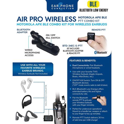 Earphone Connection Push To Talk Bluetooth Adapter