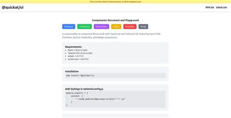 React Tailwindcss Typescript Uidesign Webdevelopement Npm