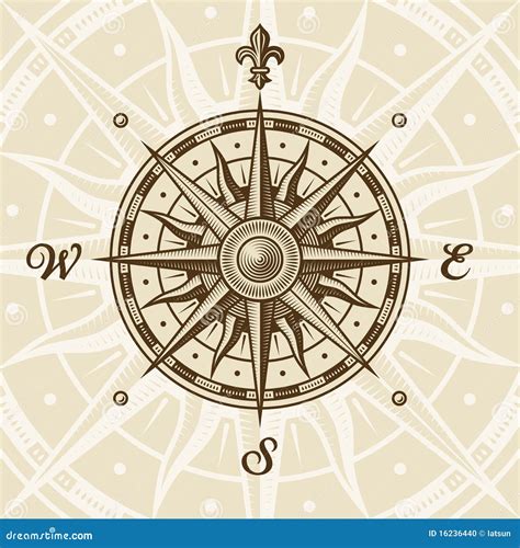 Vintage Compass Rose Stock Vector Illustration Of Shape 16236440