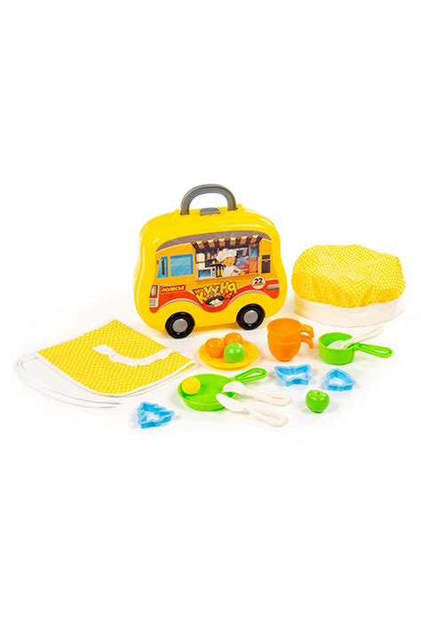 საბავშვო ჭურჭლის ნაკრები ჩემოდნით