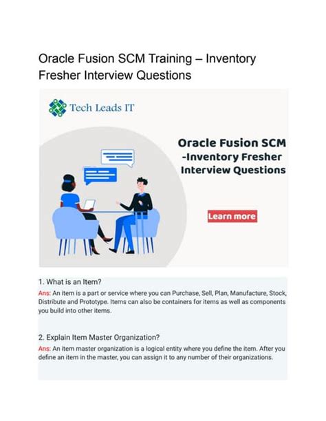 oracle fusion scm training inventory fresher interview questions pdf