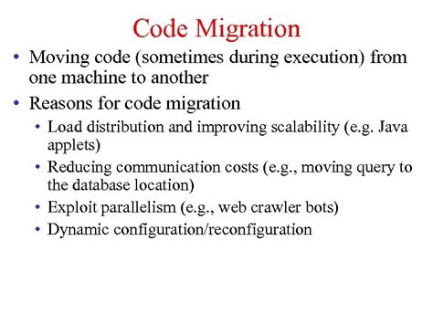Distributed Computing Systems Csci 4780 6780 Code Migration