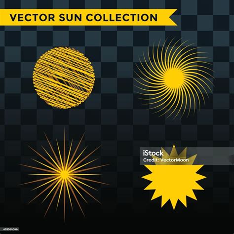 썬 버스트 스타 아이콘 벡터 일러스트 레이 션 여름 고립 된 자연 빛나는 햇빛 광선 불꽃 일출 서명 써니 기호 빛 모양 햇빛 태양 설정 0명에 대한 스톡 벡터 아트 및 기타