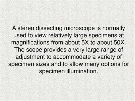 Ppt Setting Up A Trinocular Dissecting Microscope For Best Viewing Powerpoint Presentation