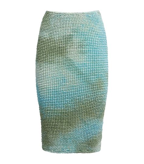 Off White Blue Smocked Tie Dye Midi Skirt Harrods Uk