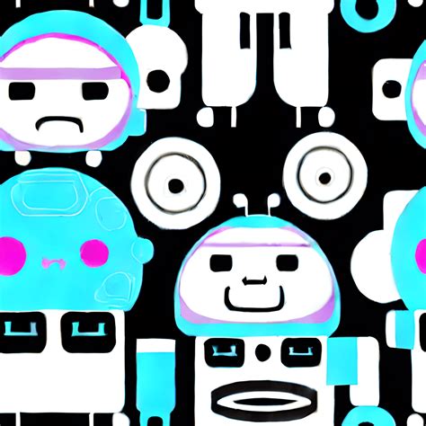 Robots Kawaii Chibi Pattern · Creative Fabrica