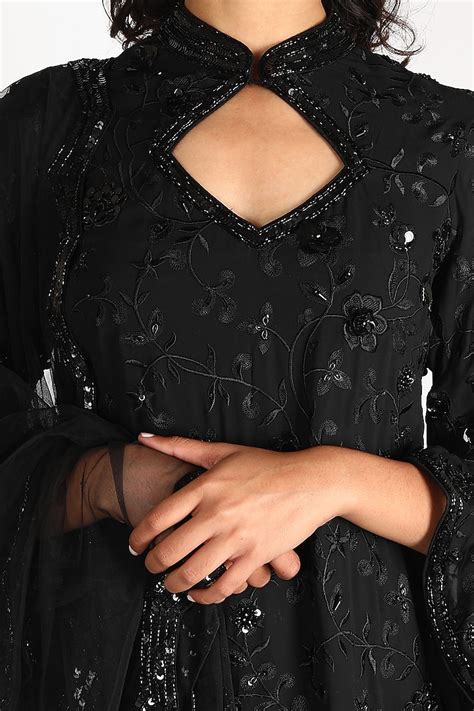 Black Thread Work Gharara Set Design By Diksha Tandon At Pernias Pop