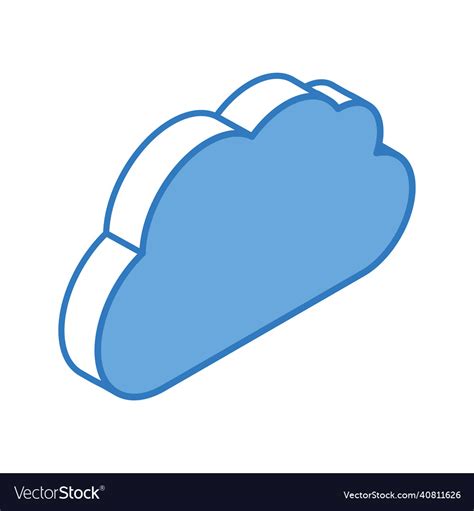 Cloud Computing Isometric Icon Royalty Free Vector Image