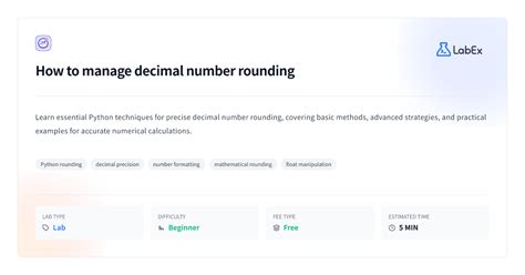 How To Manage Decimal Number Rounding Labex