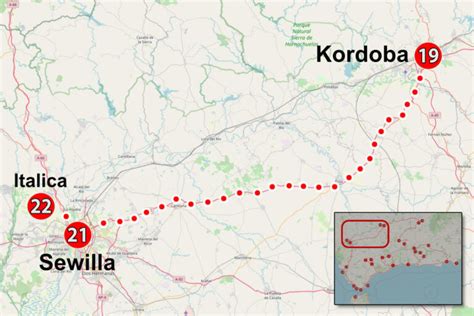 Андалусия най големите забележителности карта план за разглеждане на забележителностите