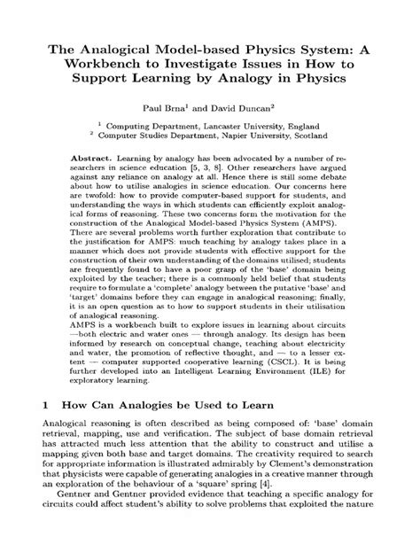 The Analogical Model Based Physics System Pdf Analogy Conceptual