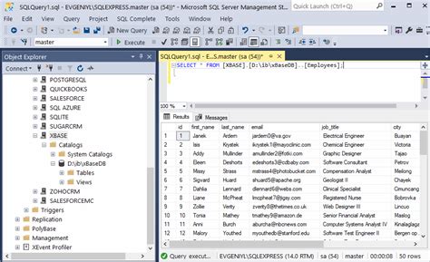 Connecting SQL Server Management Studio To XBase Via ODBC Driver