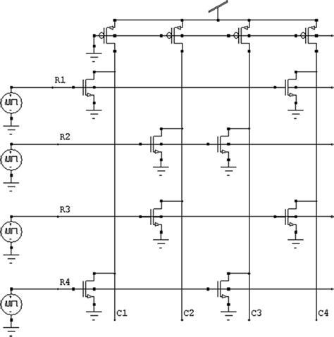 Schematic Diagram Of 4 × 4 Nor Based Semiconductor Rom Array Download Scientific Diagram