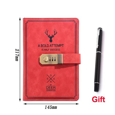 360pages Password A5 Notebook With Lock Or No Lock Grandado