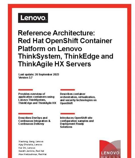 Lenovo And Red Hat Reference Architecture