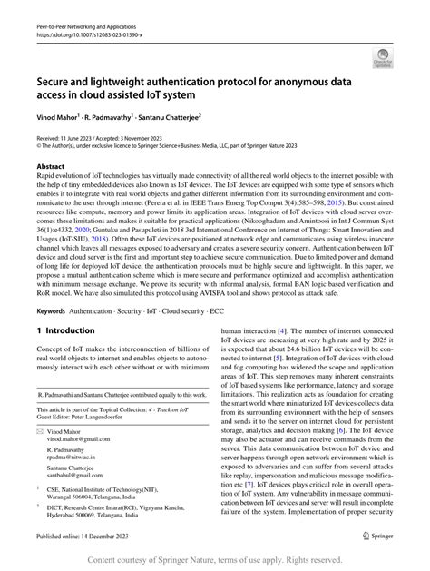 Secure And Lightweight Authentication Protocol For Anonymous Data Access In Cloud Assisted Iot