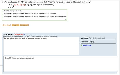 Solved Determine Whether The Set W Is A Subspace Of R With Chegg