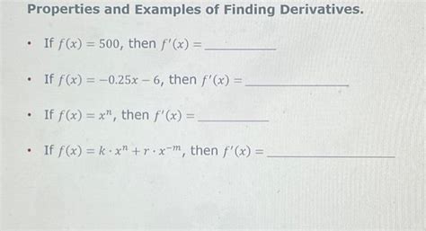Solved Properties And Examples Of Finding Derivatives If Chegg
