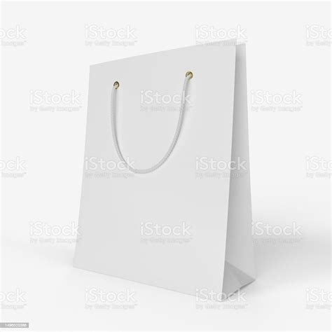 브랜딩 및 기업 아이덴티티 디자인을 위한 쇼핑백 모형 쇼핑 제품 포장 및 브랜딩 및 기업 아이덴티티 디자인 템플릿을 위한 로프 핸들 3d 렌더링 가방에 대한 스톡 사진 및