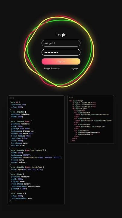 Login Hover Effect 🔥 Shorts Gfg Coding Youtubeshorts Trending Gfgpotd Leetcodechallenge
