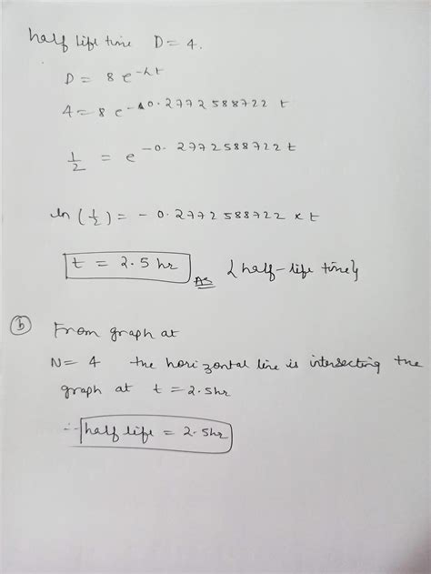 Solved Use The Semi Log Plot Of Radioactive Decay Above To Determine