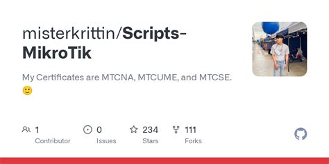 Github Misterkrittinscripts Mikrotik My Certificates Are Mtcna Mtcume And Mtcse 🙂
