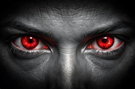 Premium Photo A Pair Of Glowing Red Eyes Peering Out From The Darkness