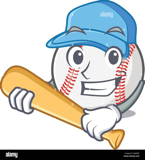 Cartoon Baseball With In A Character Playing Baseball Stock Vector
